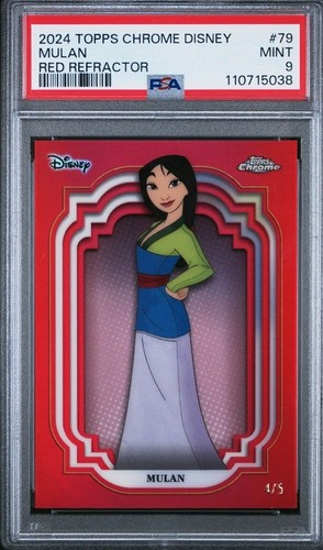 2024 TOPPS CHROME DISNEY #79 MULAN Red /5 PSA 9 | eBay