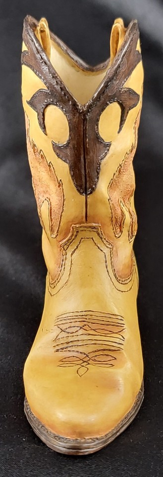 Cast Resin Cowboy Boot Figurine Lot of 2 Wagon Wheel, Bull, Horse 85008 ...