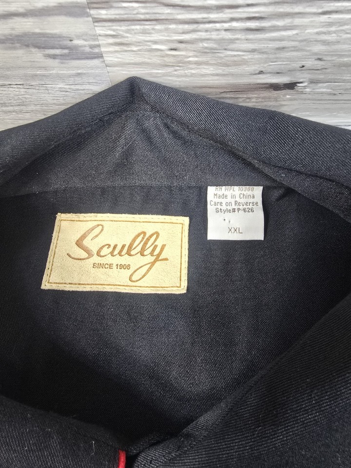 Scully Shirt Mens Size XXL Black Western Snap On Smile Pockets Pearl ...