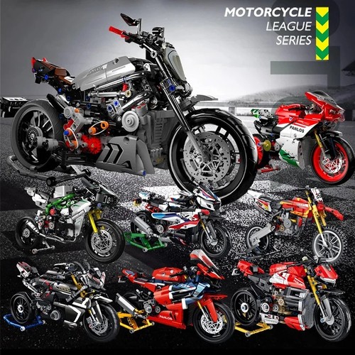 800+Pcs High-Tech Classic Motorbike Building Model Blocks City Road ...