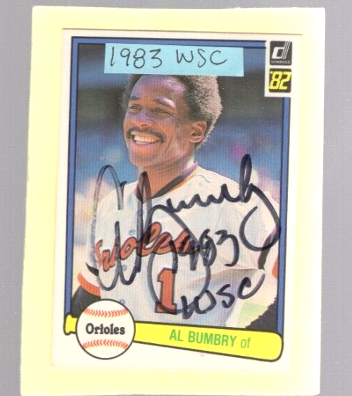 Autographed Al Bumbry "1983 WSC" Orioles Donruss 1982 | eBay