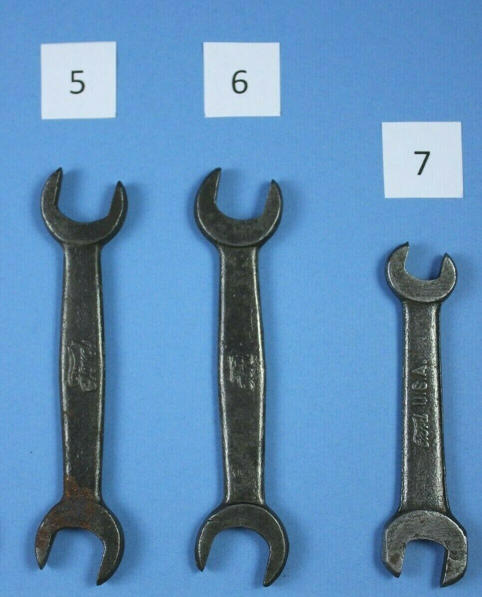 Vintage Ford Wrench Lot Tool Script Adjustable M B Circle Spanner Open ...