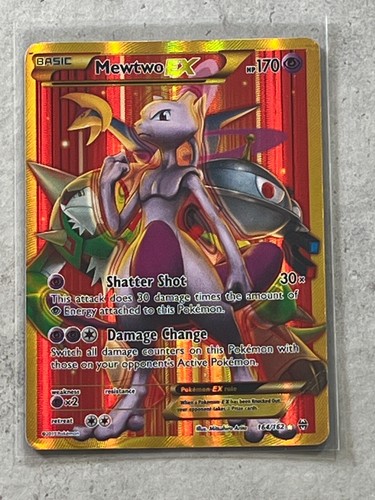 Pokemon TCG Mewtwo EX 164/162 XY Breakthrough Secret Rare Full Art Holo ...