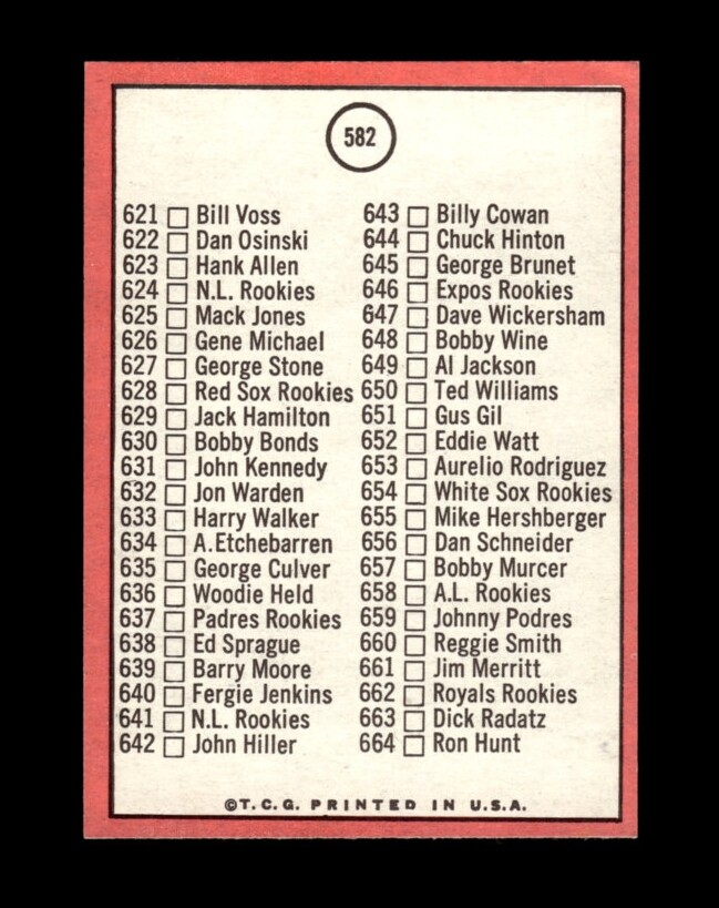 1969 Topps Set-Break #582 Checklist 7 EX-EXMINT *GMCARDS* | eBay