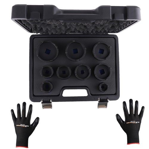 9X 1/2" 3/4" Drive Grooved Lock Nuts Socket Set With External Teeth KM4 ...