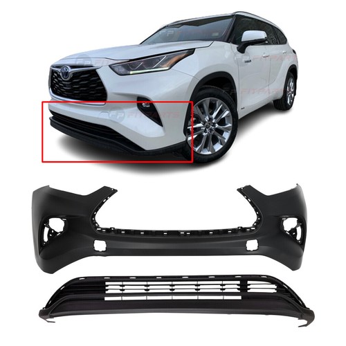 Front Bumper Cover Kit For 2020-2023 Toyota Highlander W/O Park Holes ...