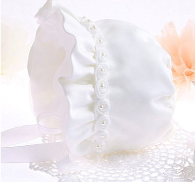 Baby Shower kid Girl Princess Christening creamy White hat beanie cap ...