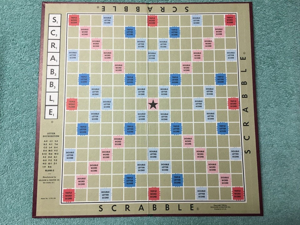 Vintage Scrabble Board Game copyright 1948,1949,1953 Selchow & Righter ...