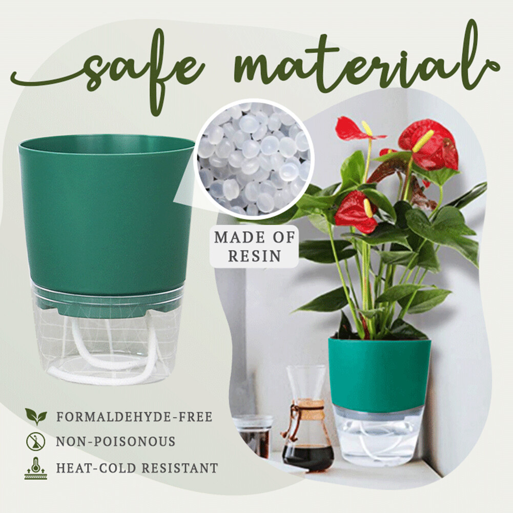 Auto Absorbing Flower Pot Self Watering Planter Hydroponic Potted (L ...