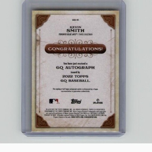 2022 Topps Gypsy Queen RC GQ Auto Toronto Blue Jays Kevin Smith (GQA-KS ...