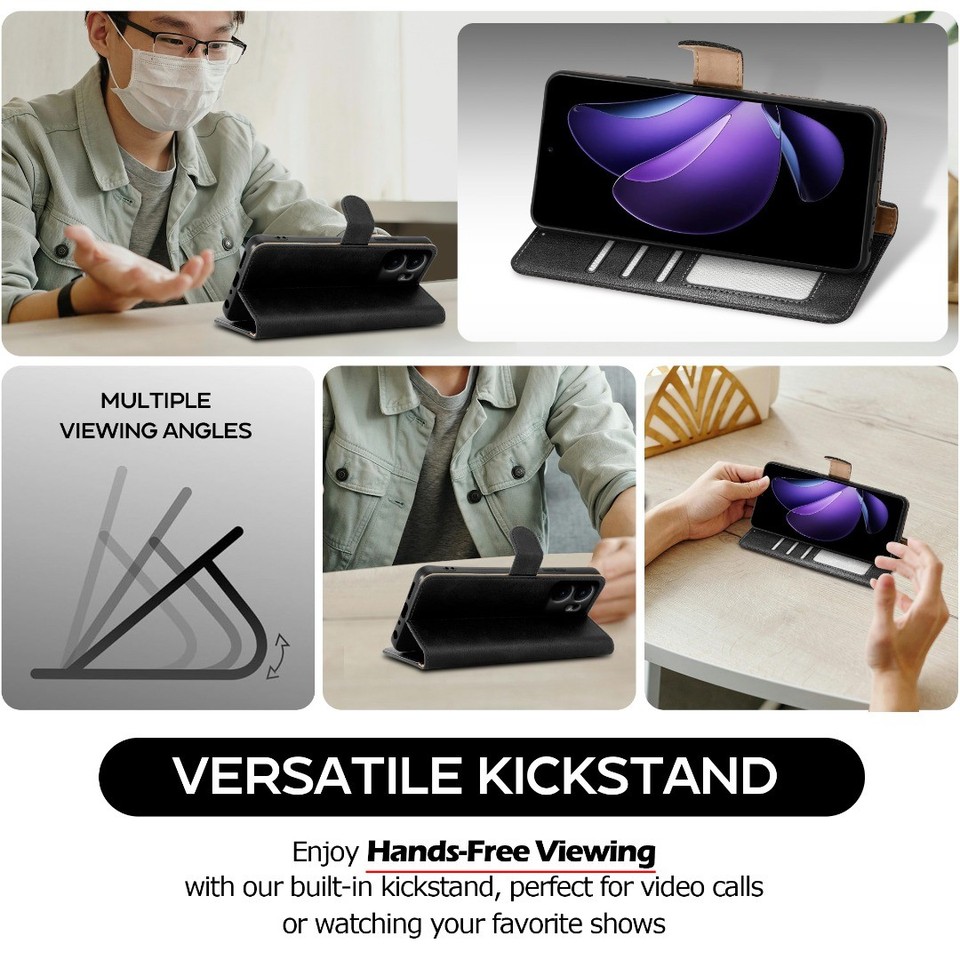 For OPPO Reno13 F/FS Case Leather Wallet Flip Stand Phone Cover ...