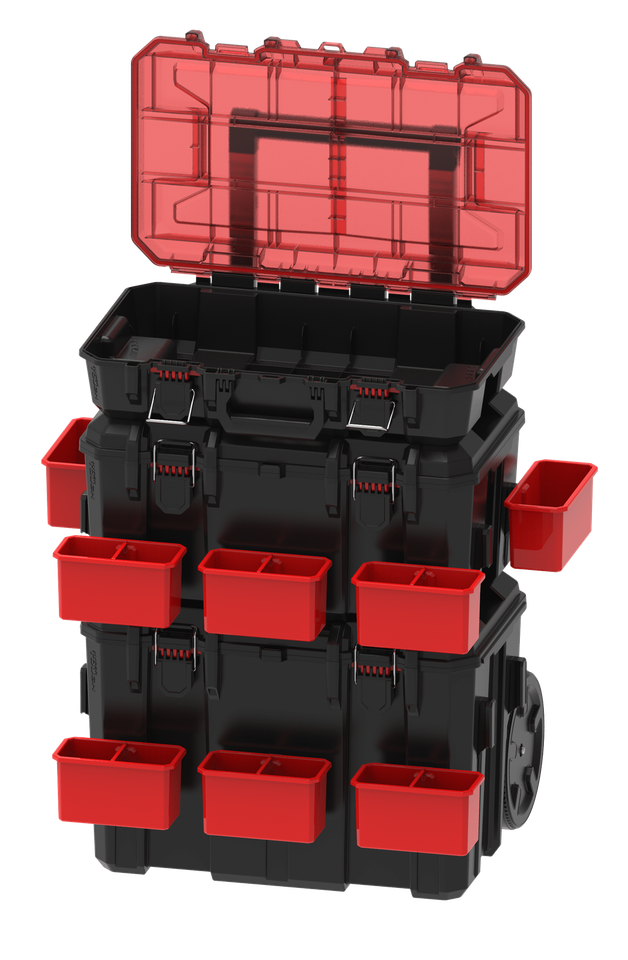 Tough Hyper Stack Heavy Duty 3 Piece Modular Rolling Toolbox System ...