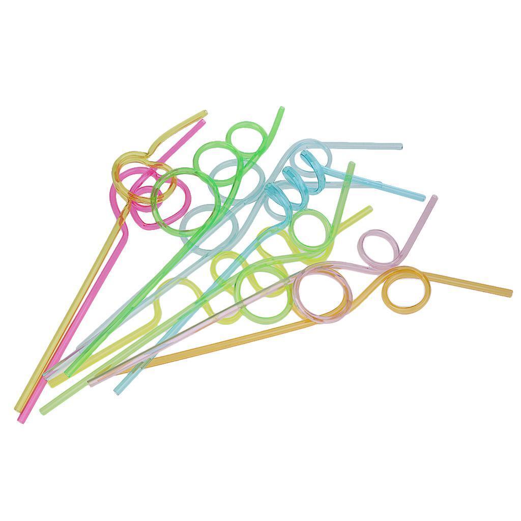 10pcs Novelty Fun Curly Drinking Straws Party Accessories | eBay
