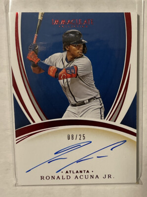 RONALD ACUNA JR 2020 PANINI IMMACULATE RED SIGNATURES AUTO 8/25 MM-IS ...