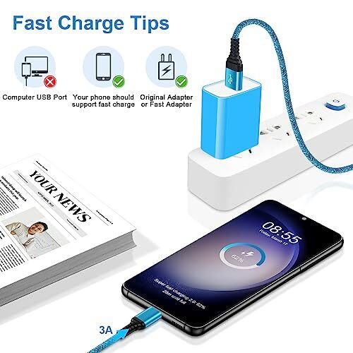 Type C Charger Cable Fast Charging 3/6/9FT USB C Android Phone Cable ...
