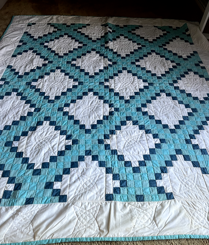 Antique 1940's Hand Stitched Checkboard Pattern quilt 95x83 | eBay