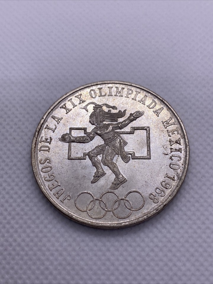 1968 Mexico Olympics Mexican 25 Peso Silver Coin BU Great Condition ...