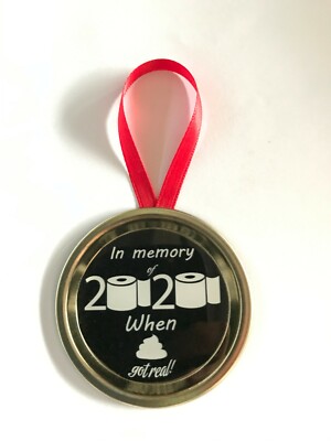 10X In Memory of 2020 When Sh*t Got Real Ornaments Mason Jar Lid Tree ...