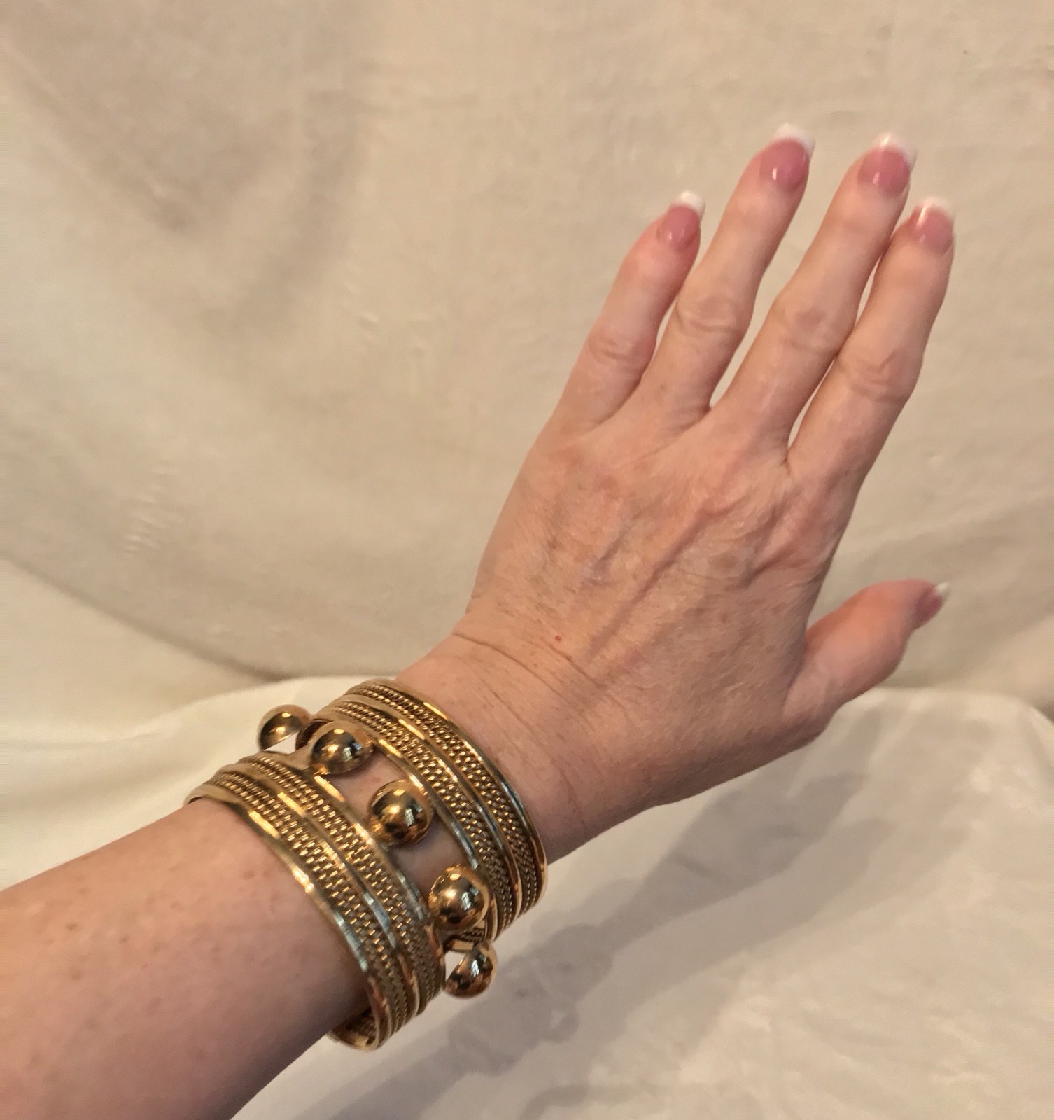 Vintage Gold Tone Statement Cuff Bracelet, Gold Balls, SAKS FIFTH AVE ...