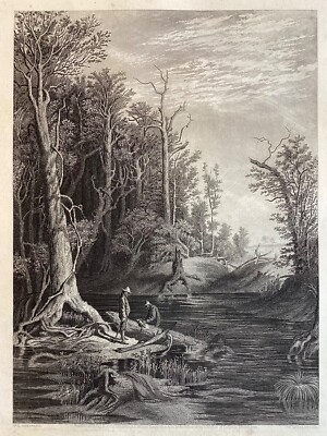 Antique steel engraving: The Chickahominy. W L Sheppard, Wellstood ...