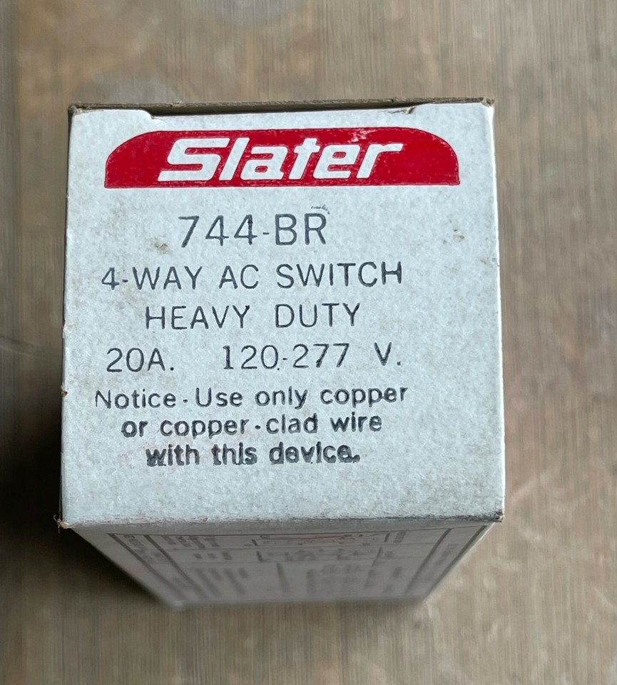 SLATER 744-BR 4 WAY AC SWITCH HEAVY DUTY 20A 120/277V NEW IN BOX | eBay