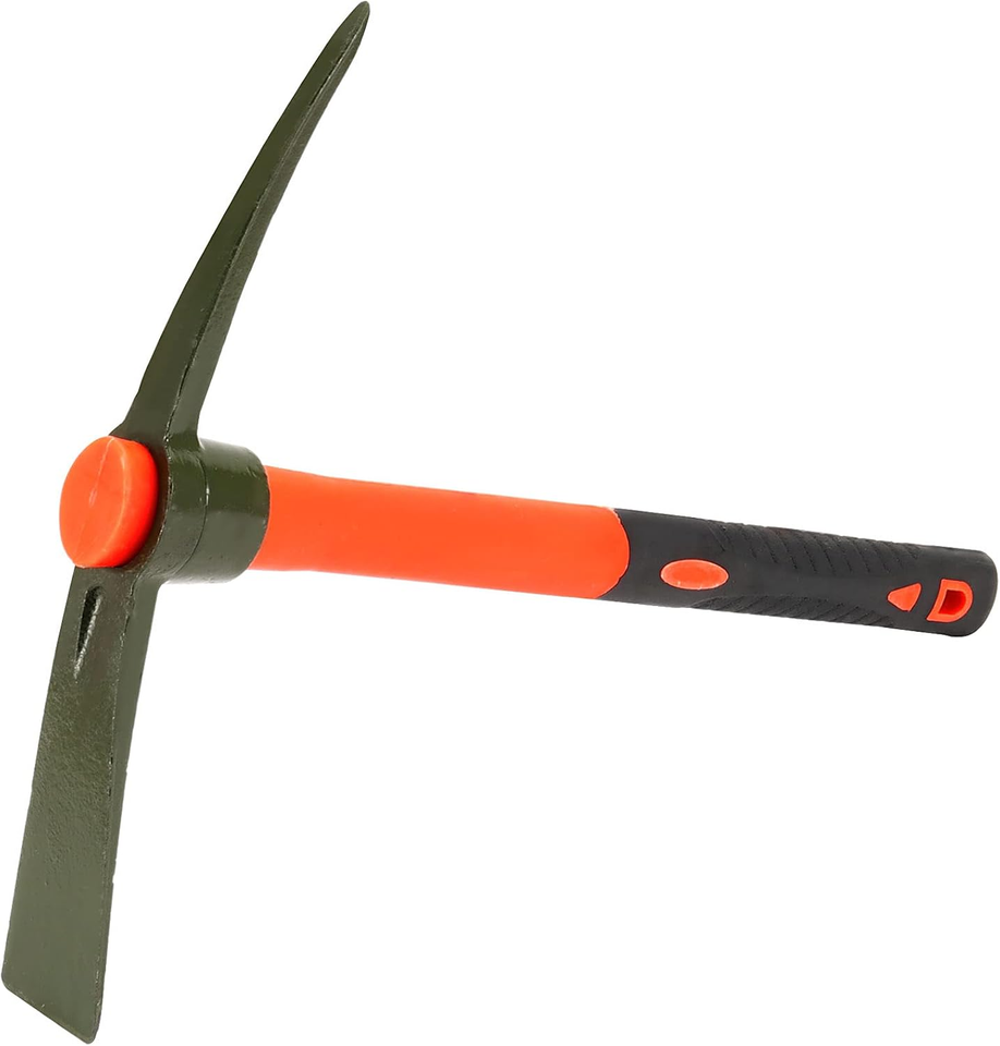 15 Inch Pick Mattock Hoe, 1.5Lbs Forged Adze Pick with Fiberglass ...