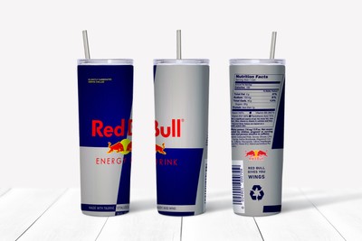 Red Bull Can 20 Ounce Stainless Steel Tumbler Metal Straw | eBay
