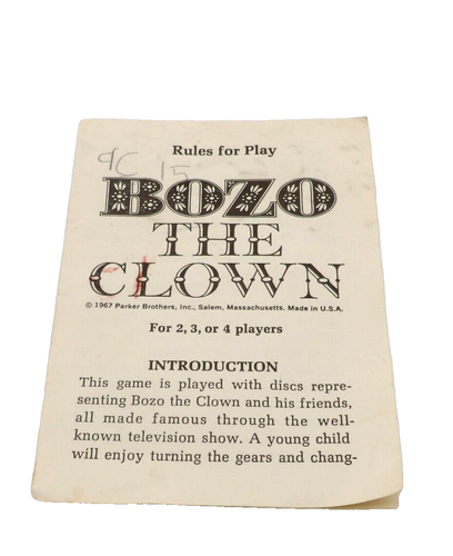 Vintage Larry Harmon's BOZO the World's Most Famous Clown Game 1967 | eBay