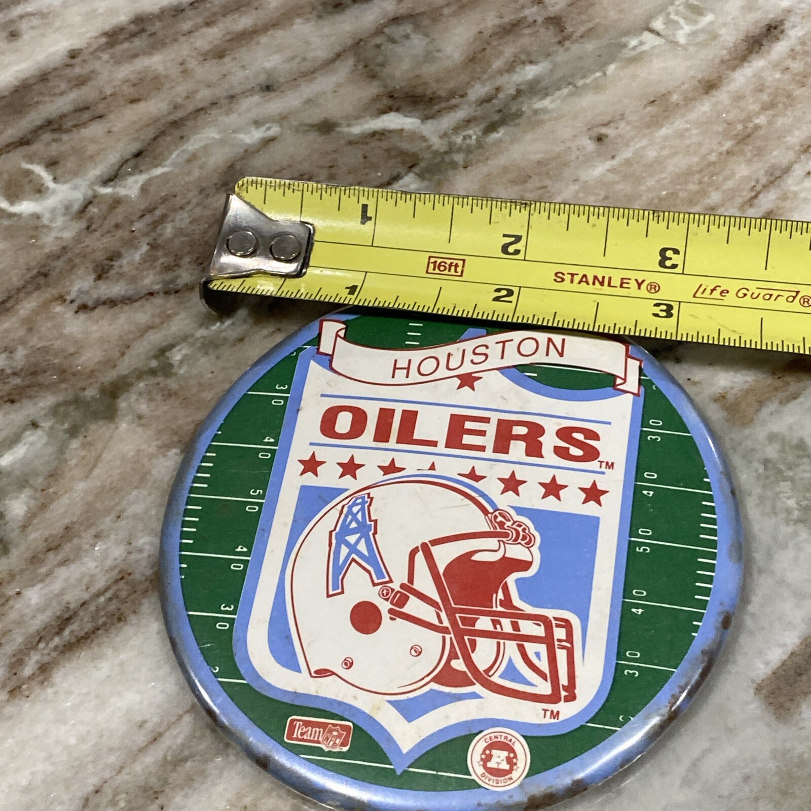 Vintage 1970's Pin Back Button Football NFL Houston Oilers Old Logo Oil ...