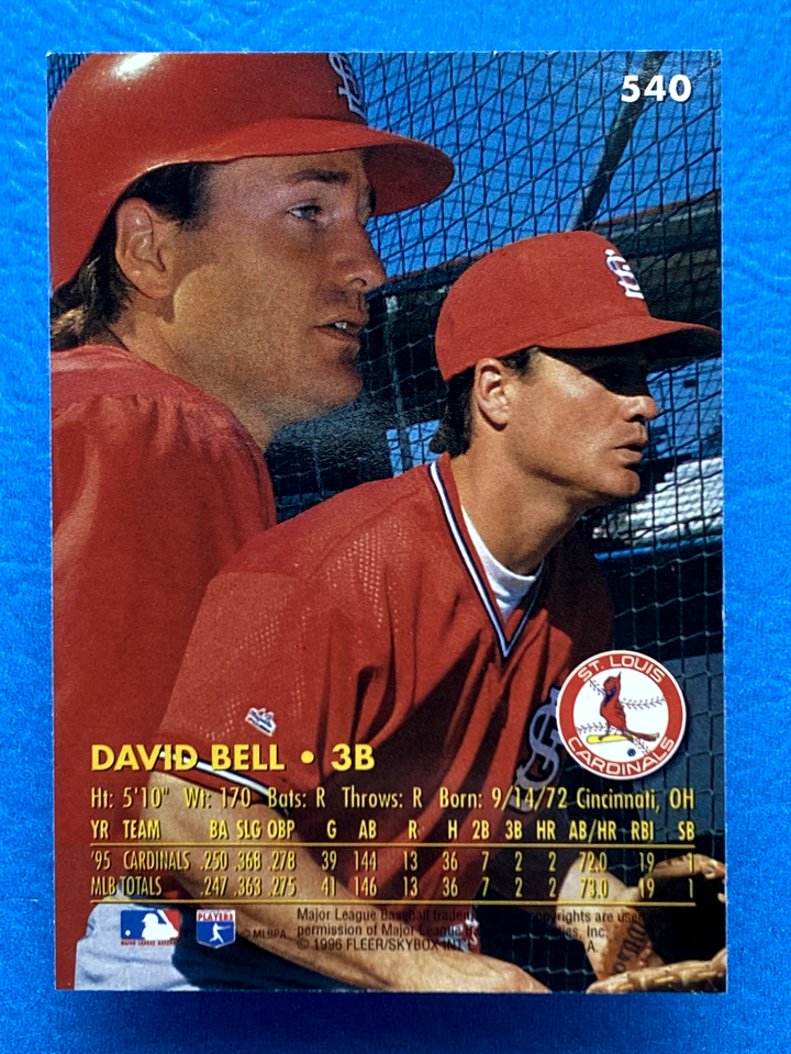 1996 Fleer Ultra David Bell #540 | eBay