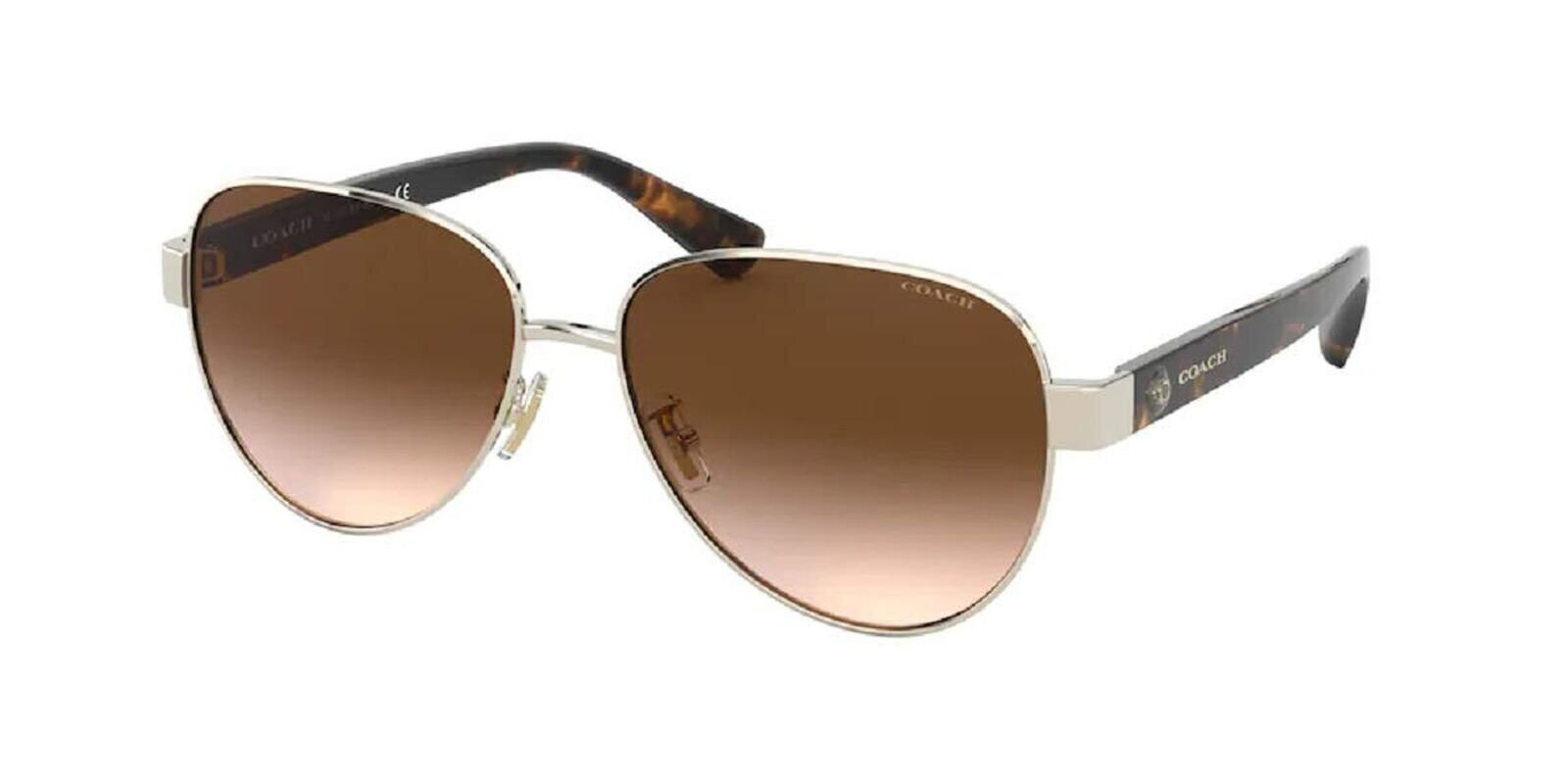 Coach HC7111 900513 57MM Light Gold / Brown Gradient Pilot Sunglasses ...
