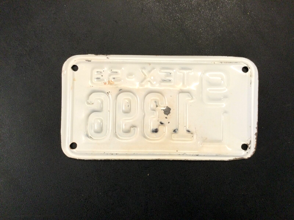 VINTAGE 1959 TEXAS TX. MOTORCYCLE LICENSE PLATE NICE ORIGINAL | eBay