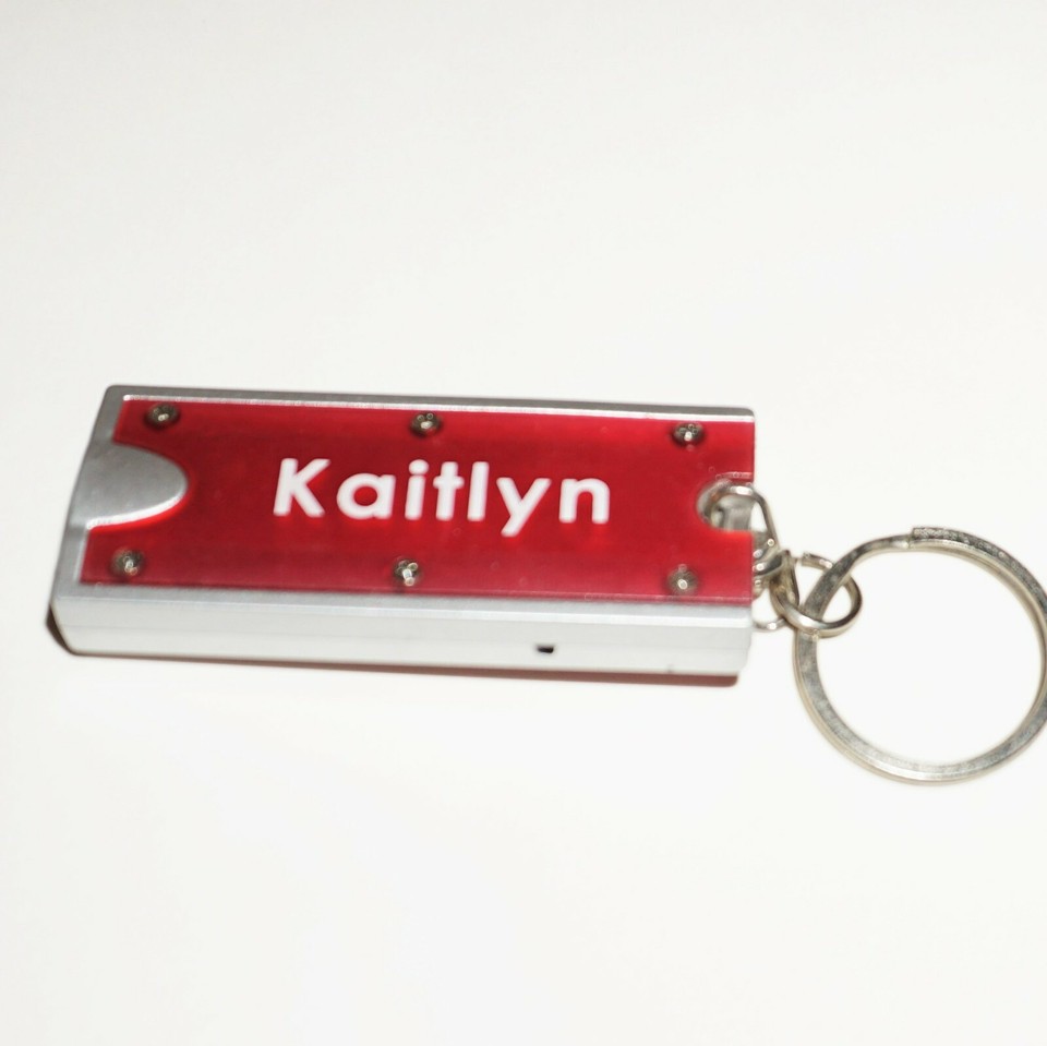 Personalized Keychain Light Up Key Ring Choose Name Colorful Mini Flash ...