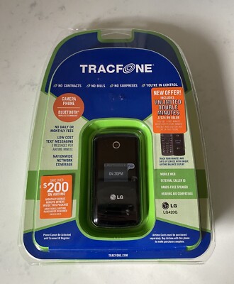 NEW SEALED LG TracFone LG420G Burner Wireless Cell Flip Phone Bluetooth ...
