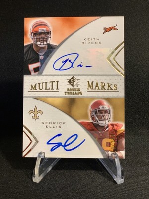 2008 SP Threads Multi-Marks Dual /299 Keith Rivers Sedrick Ellis Rookie ...