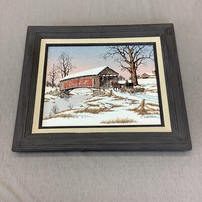 C Carson Oil Painting Coca Cola Bridge /Horse Buggy Country Cert Of ...