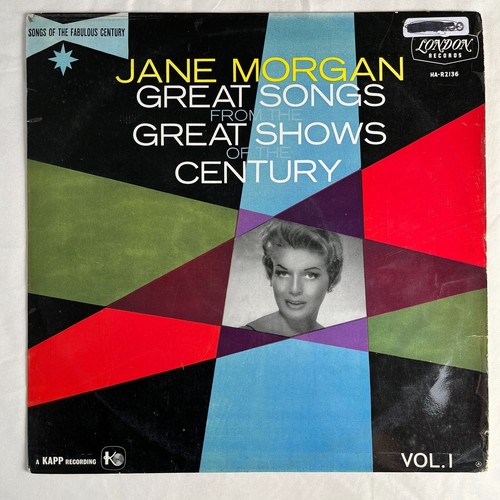 JANE MORGAN The Great Shows Of The Century Vol 1 1959 LP London HA ...