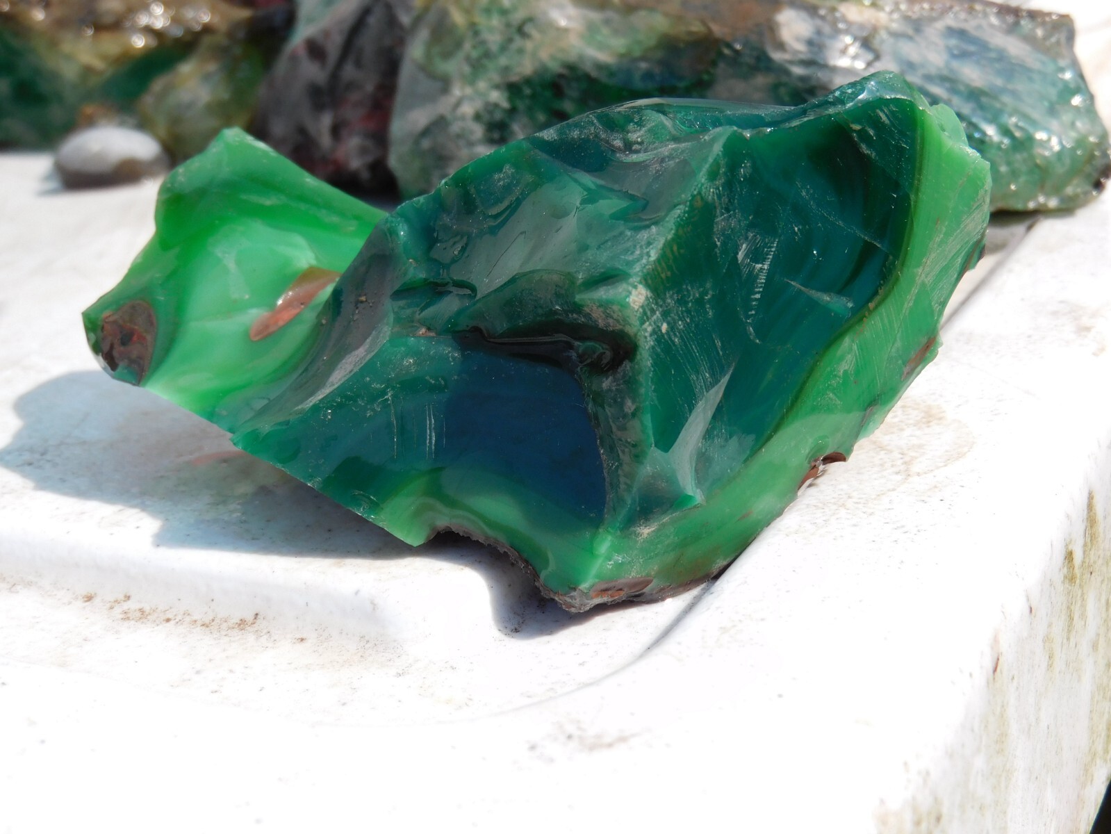 9.8oz Light/Dark Green Pretty Antique Recycled Slag Glass from ...
