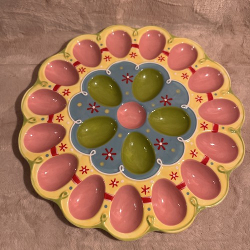 Pier 1 Imports Easter Deviled Egg Plate | eBay UK