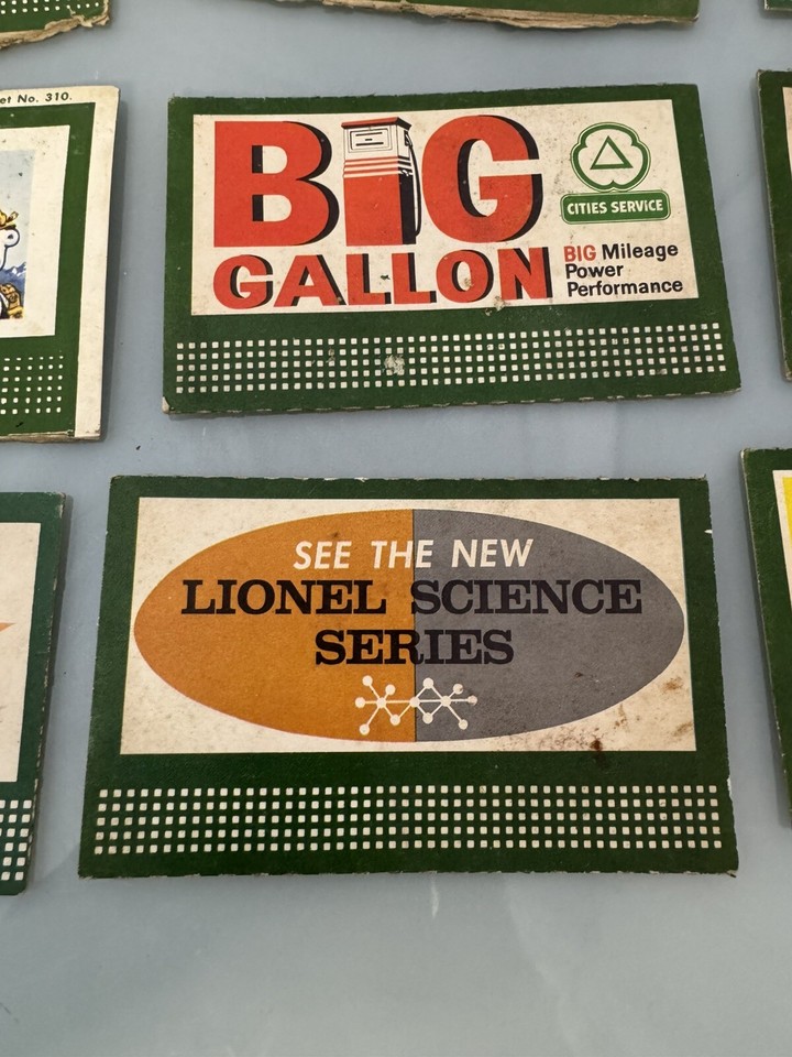 11 Vintage LIONEL TRAIN Billboard Sign Inserts CAR-CANDY-GUM-SOUP-SYRUP ...