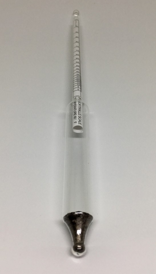 PROOF & TRALLE HYDROMETER ALCOHOL METER DISTILLING TEST SPIRIT SCALE 0 ...