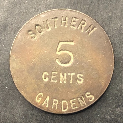 Southern Gardens (Covington, KY) 5c Token Brass 21mm Scarce | eBay