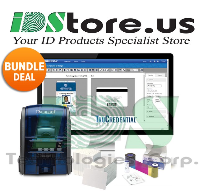 Datacard Sd160 Single Side Complete Photo ID Card Printer System Bundle ...