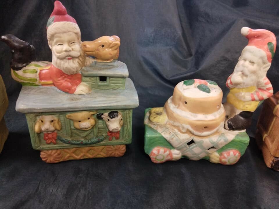 Vintage Ceramic Christmas Train Set ~ 4 Piece ~ 5" Tall ~ 17" Long Put ...