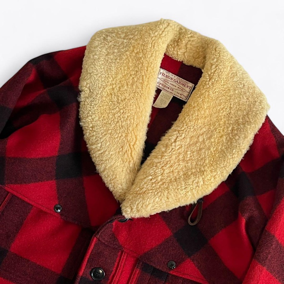 FILSON LINED MACKINAW WOOL PACKER COAT Red Check Size 42 Used From ...