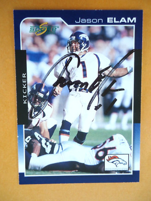 Jason Elam - 2000 Score Autographed Football card #62 - Denver Broncos ...