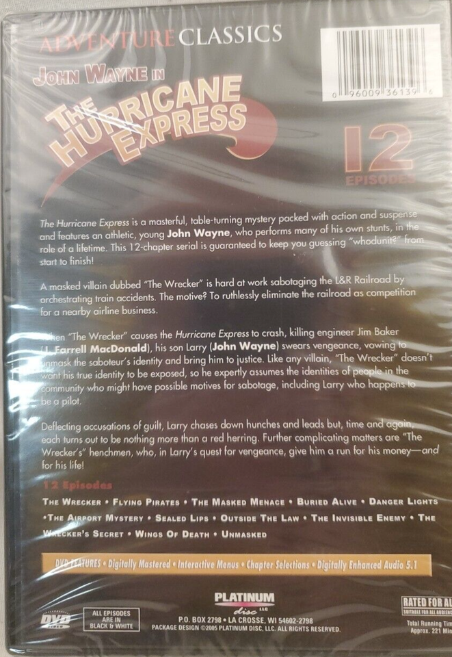THE HURRICANE EXPRESS DVD, JOHN WAYNE-NEW SEALED 96009361396| eBay