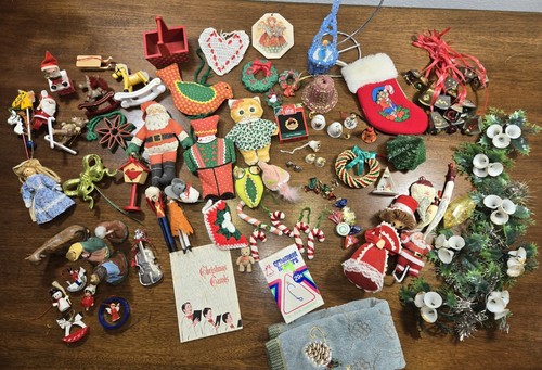 Lot of 75+ Vintage Christmas Ornaments 1960-1980’s Wood Felted Plastic ...