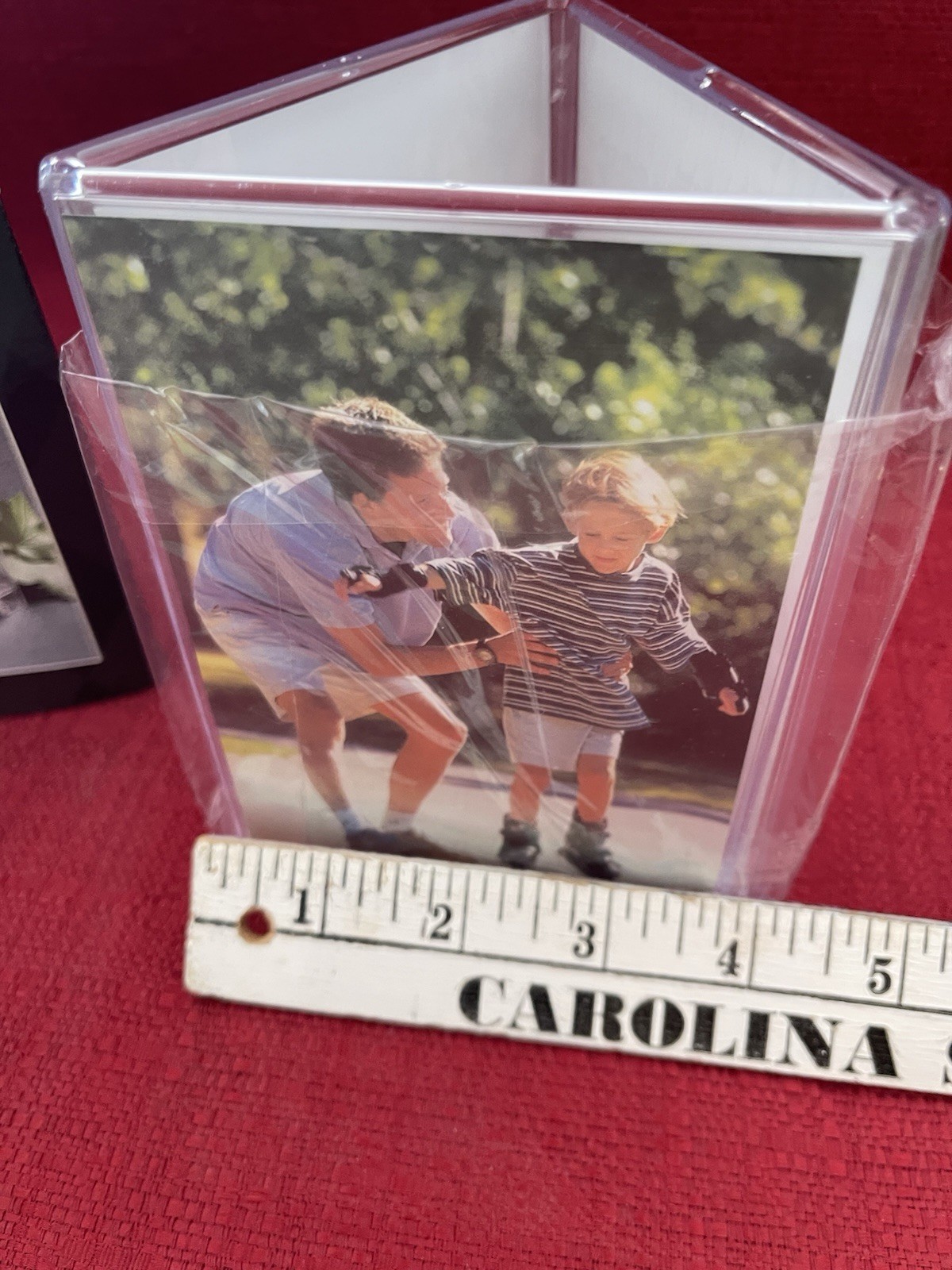 Three Sided Plastic Triangle Photo Frame Pen/Pencil Holder Hold 3.5 X 5 ...