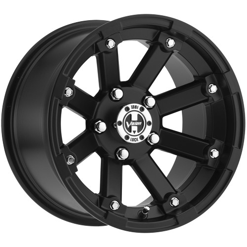 (Set of 4) Vision UTV 393 Lockout 14x8 5x4.5" Matte Black Wheels Rims ...